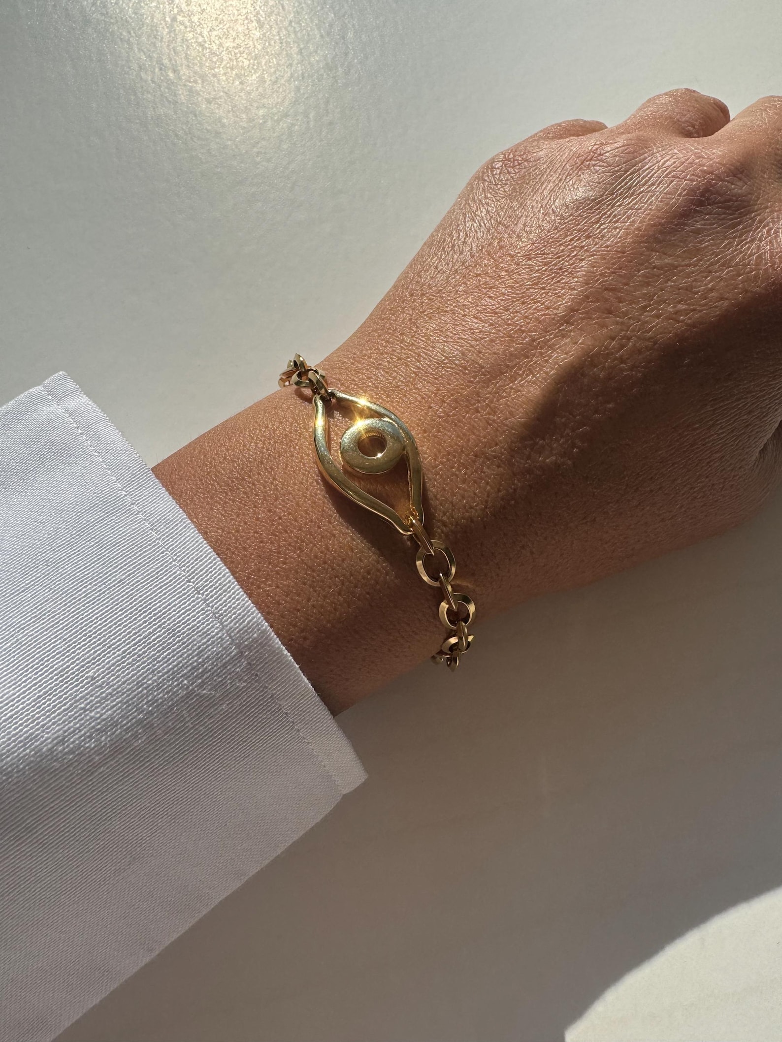 Gold Evil Eye Bracelet, Chunky Chain, Protection Jewelry, Evil Eye ...
