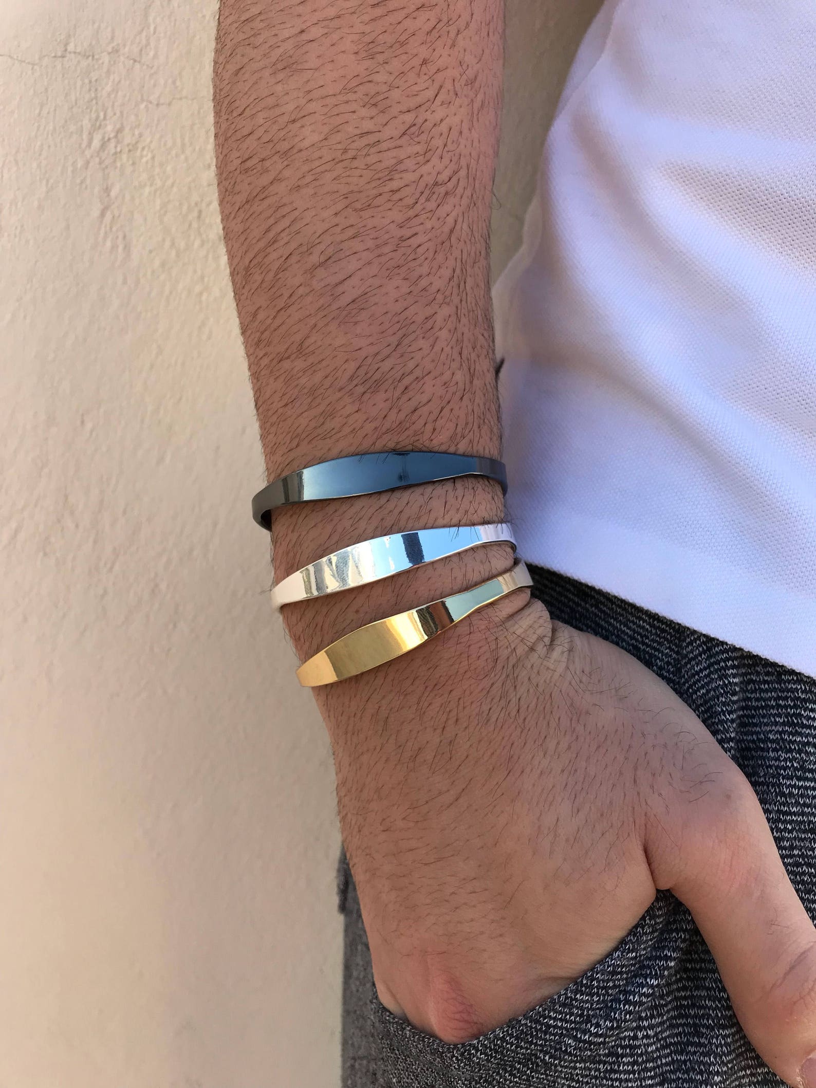 Silver Cuff Bracelet Men's Bracelet Cuff Bracelet Men | Etsy