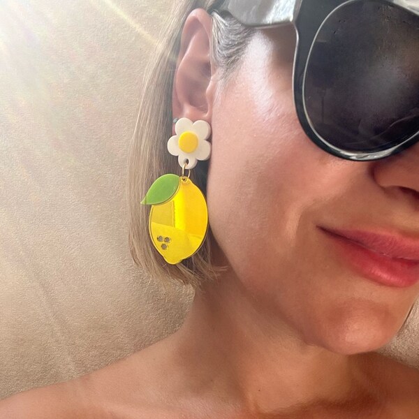 Lemon Earrings - Etsy