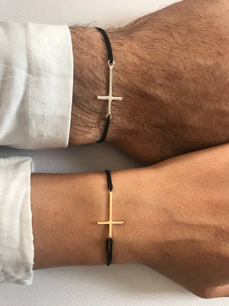 Cross Bracelets, Couples Bracelets, Matching Set Jewelry, Made From ...
