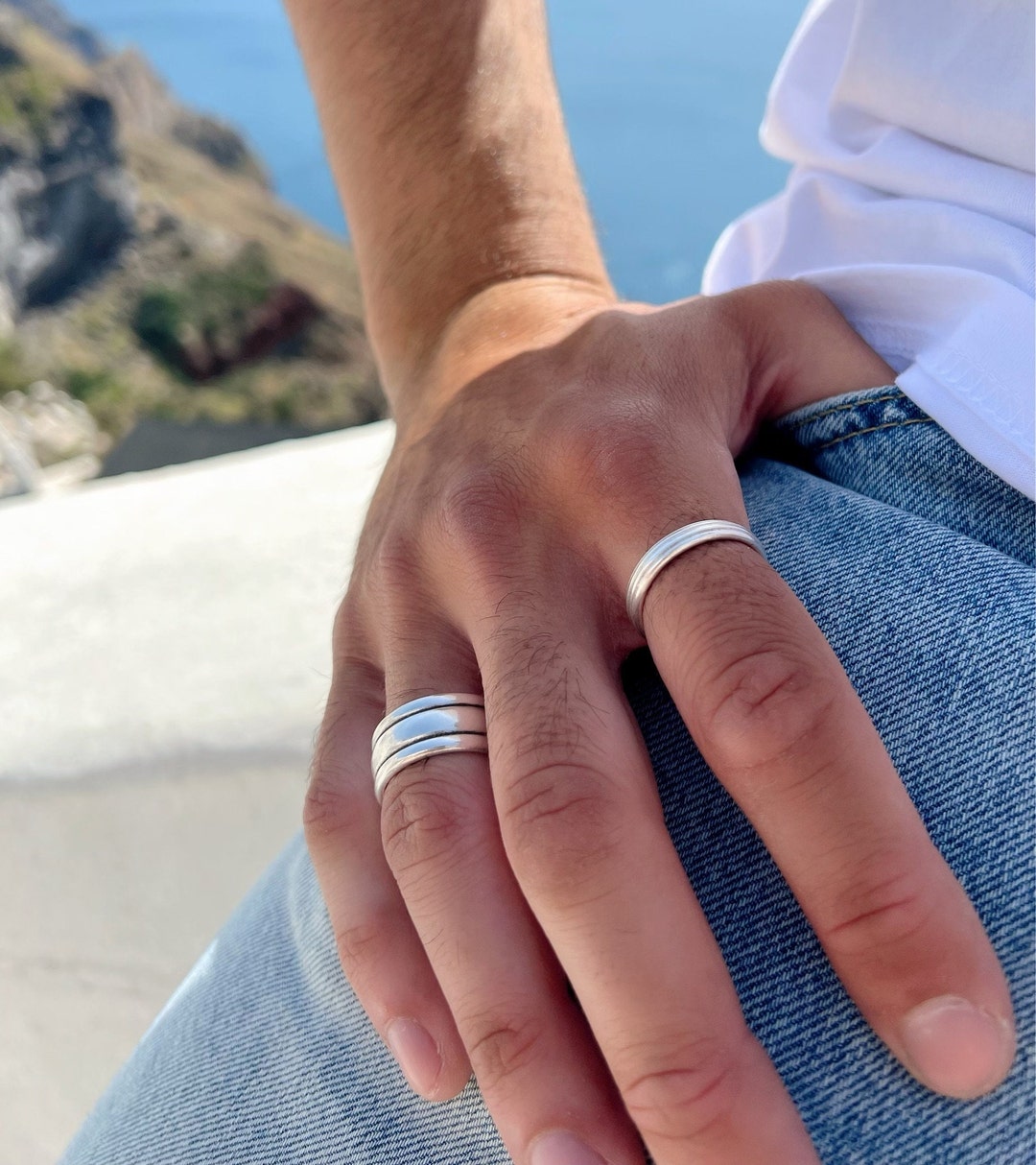 Wide Rings Silver, Rings Men, Adjustable Rings, Mens Rings, Mens ...