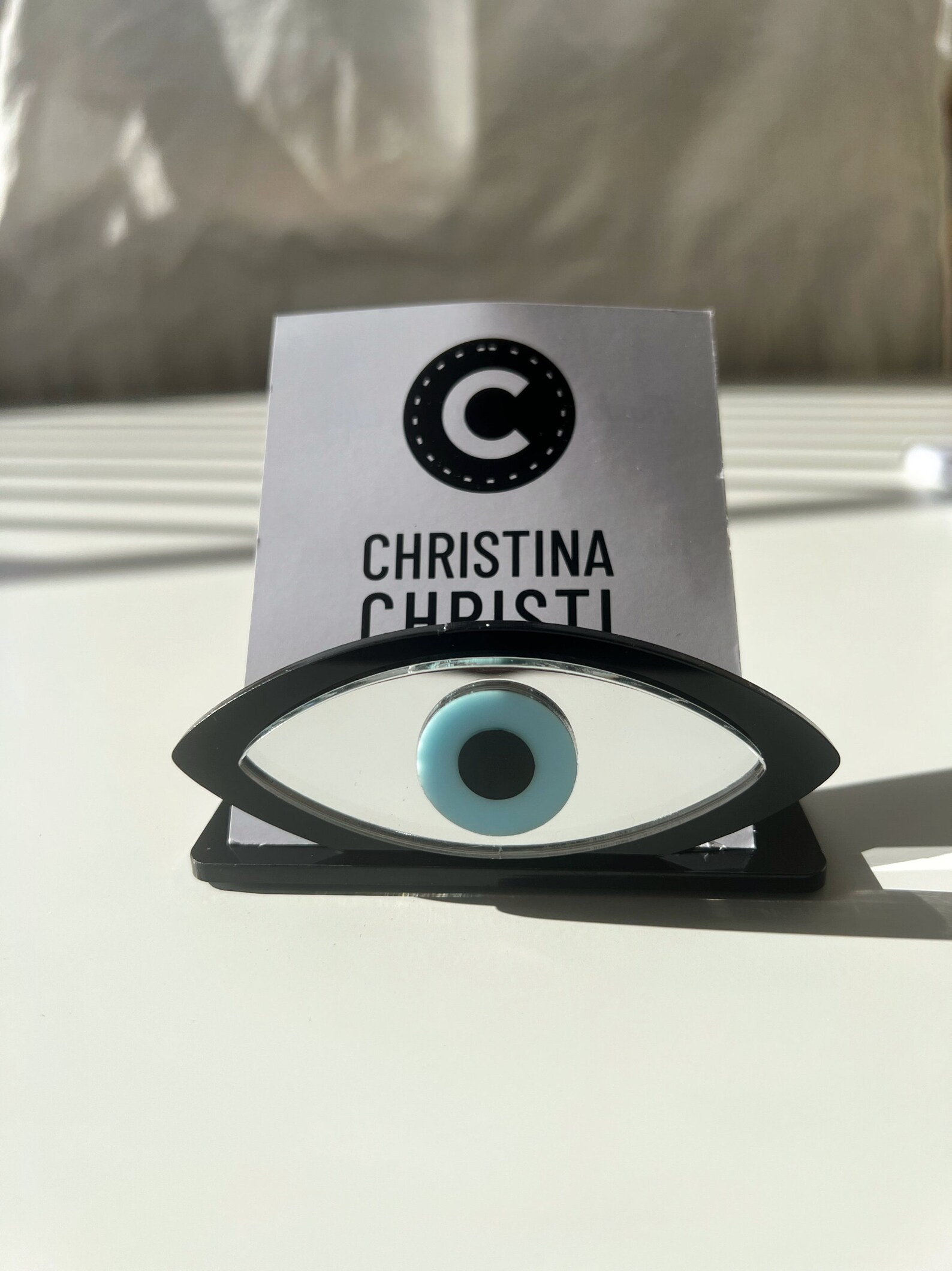Evil Eye Cards Stand Business Card Holder Plexiglass Card - Etsy