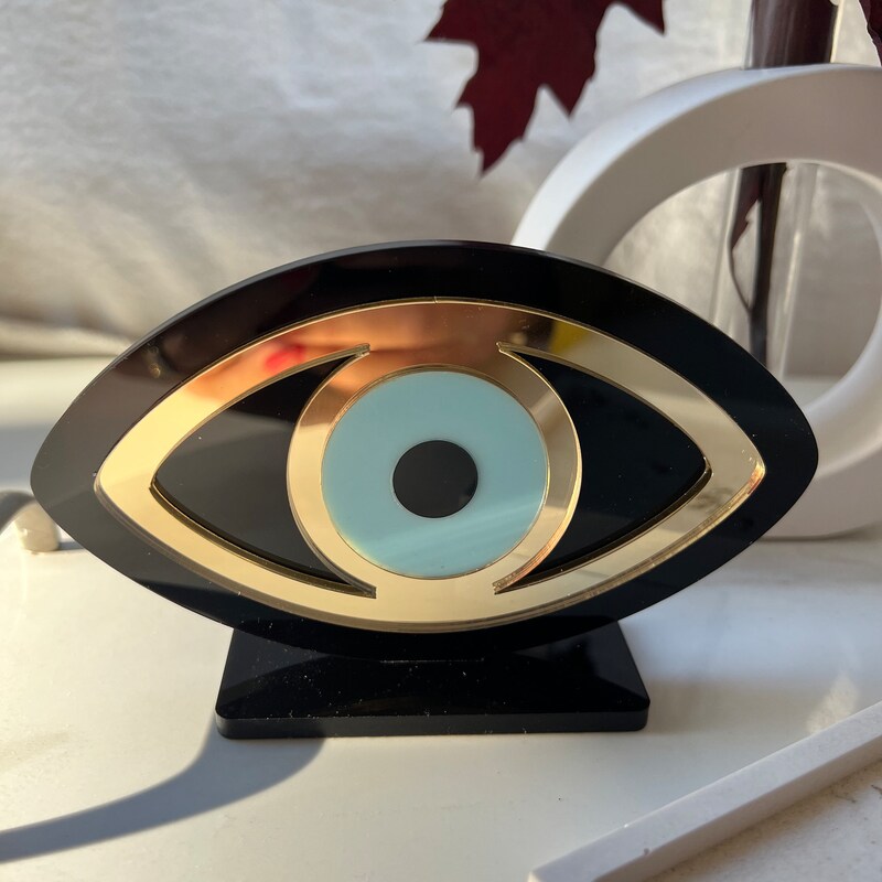 Black Evil Eye Sculpture - Etsy UK