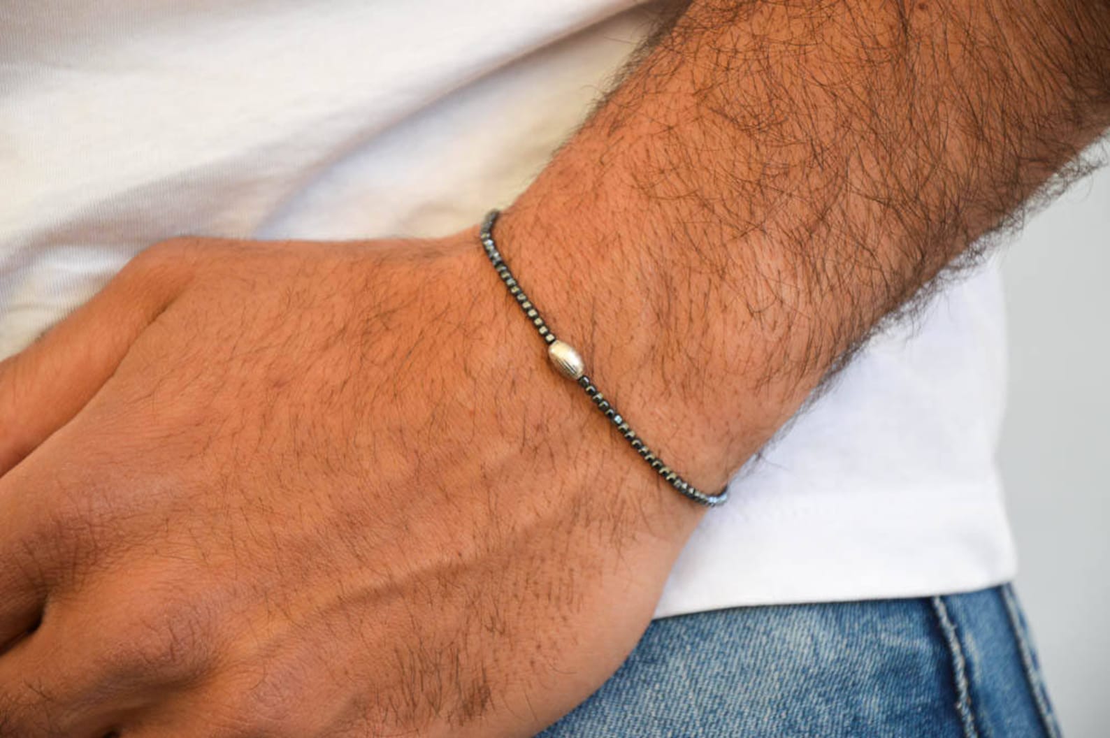 Men's Beaded Bracelet Men's Jewelry Minimal - Etsy