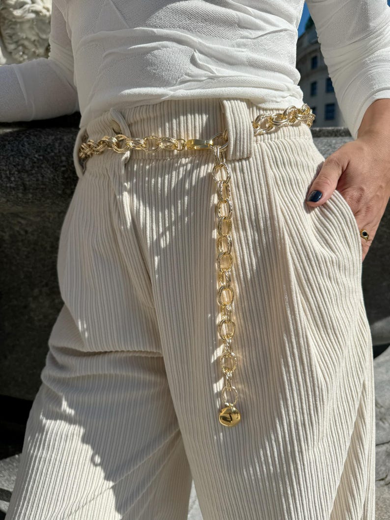 Gold Aluminum Chain Belt, Women Accessoriies, Boho Charm Waist Belt ...
