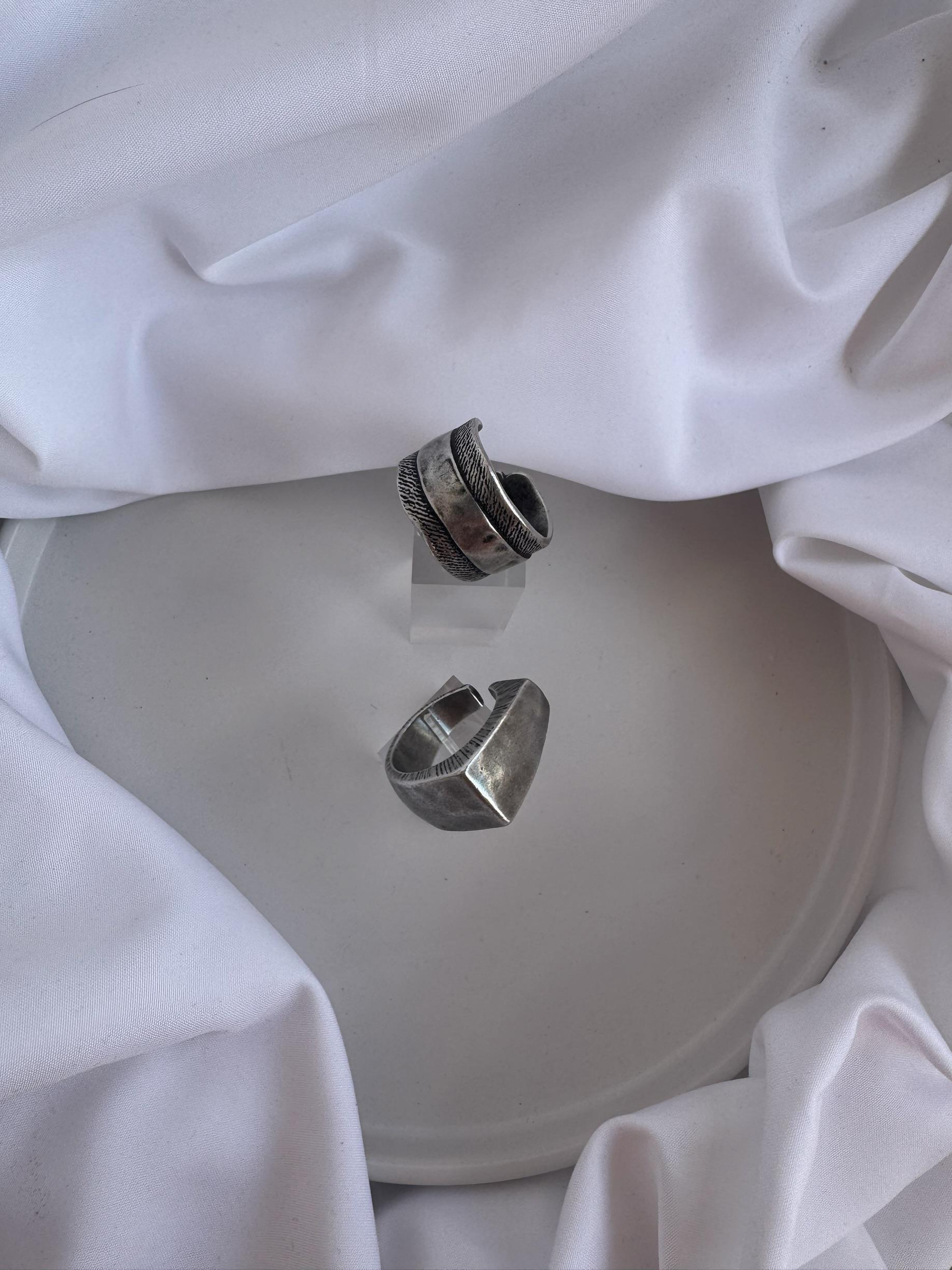 Wide Mens Ring, Edgy Silver Band, Ring Men, Adjustable Fit, Made in ...