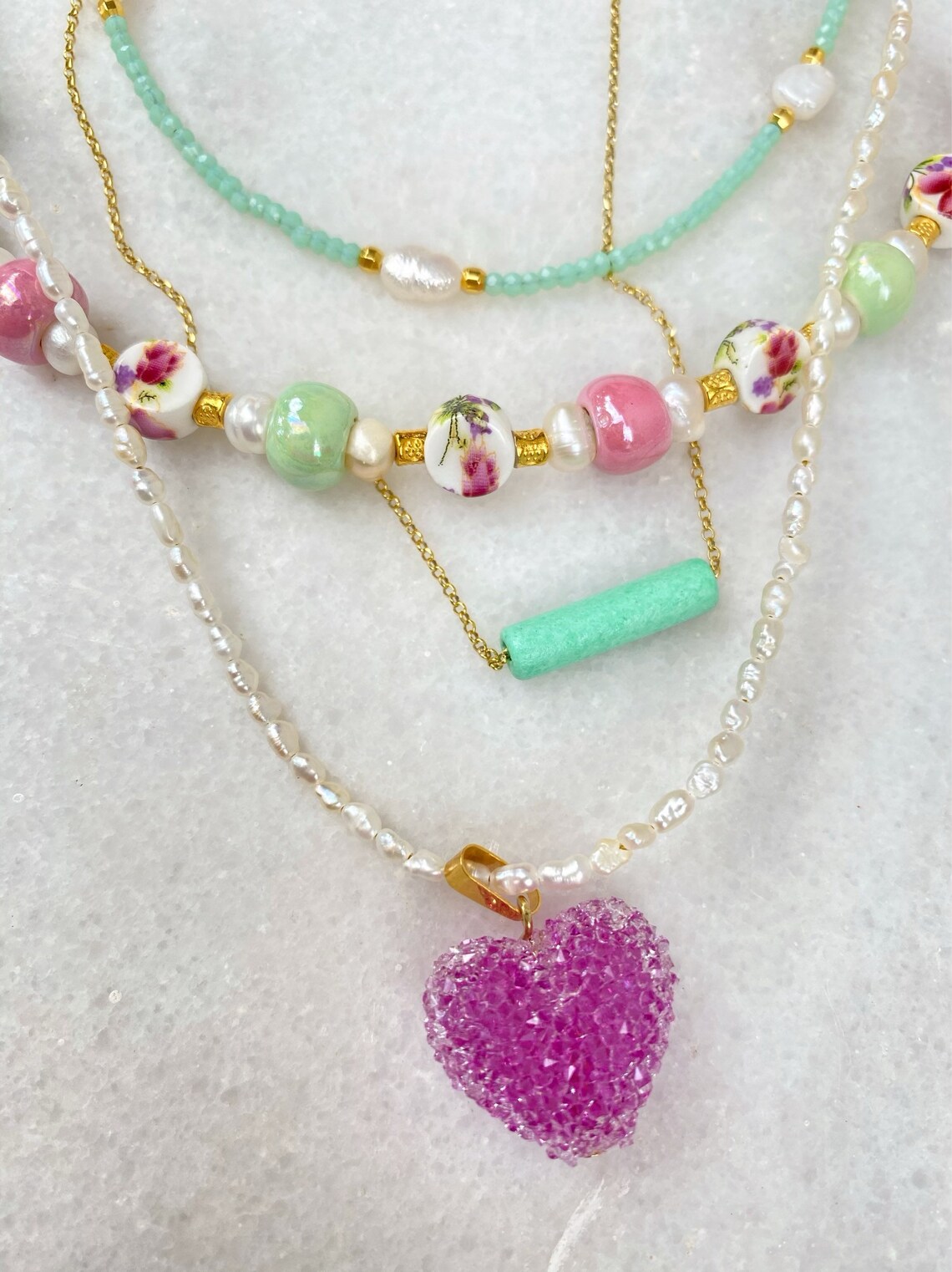 Colorful Summer Layers Layering Necklaces Beaded Necklaces | Etsy