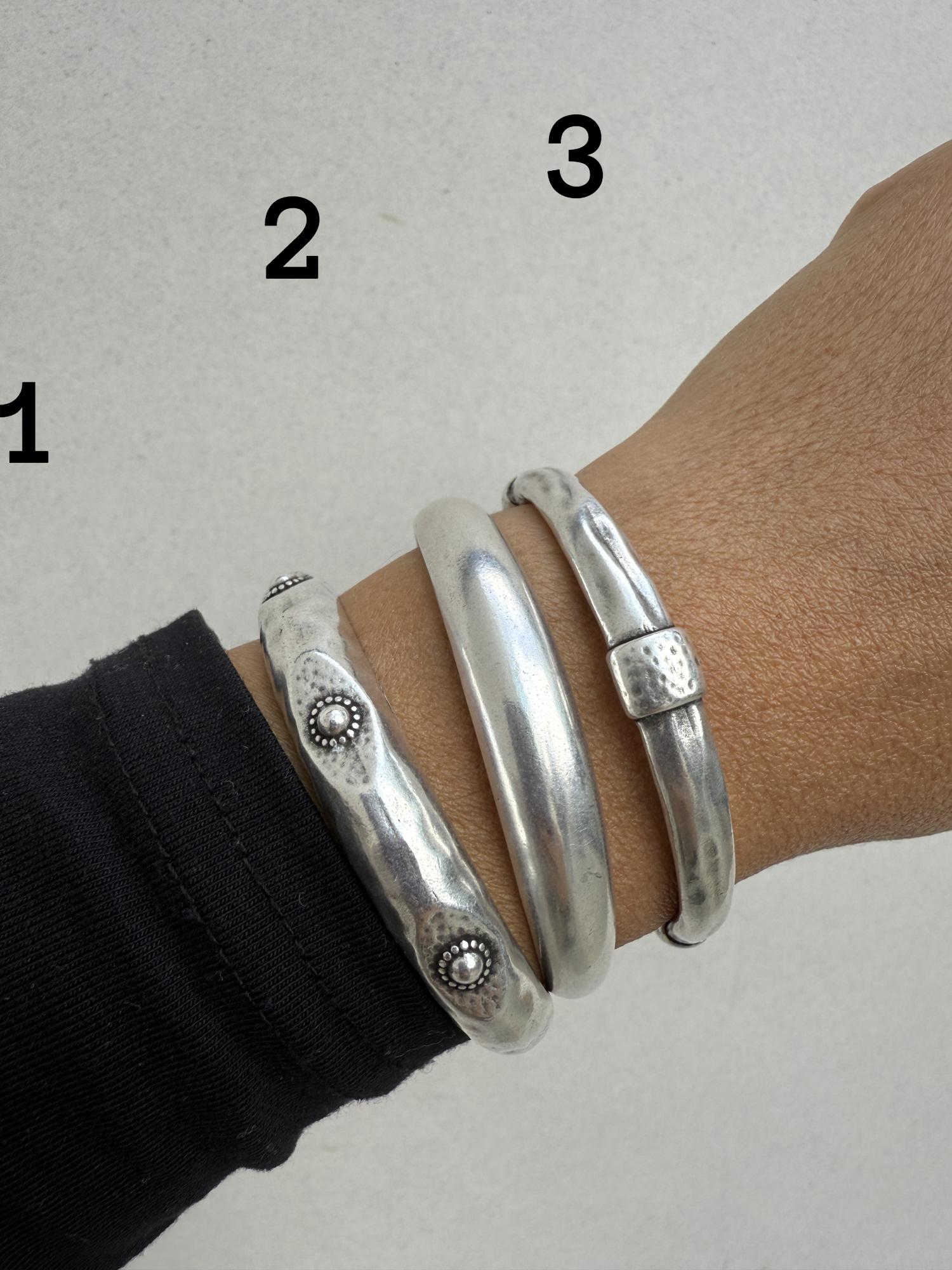 Adjustable Silver Bangles Women, Hammered Open Cuff Bracelets ...