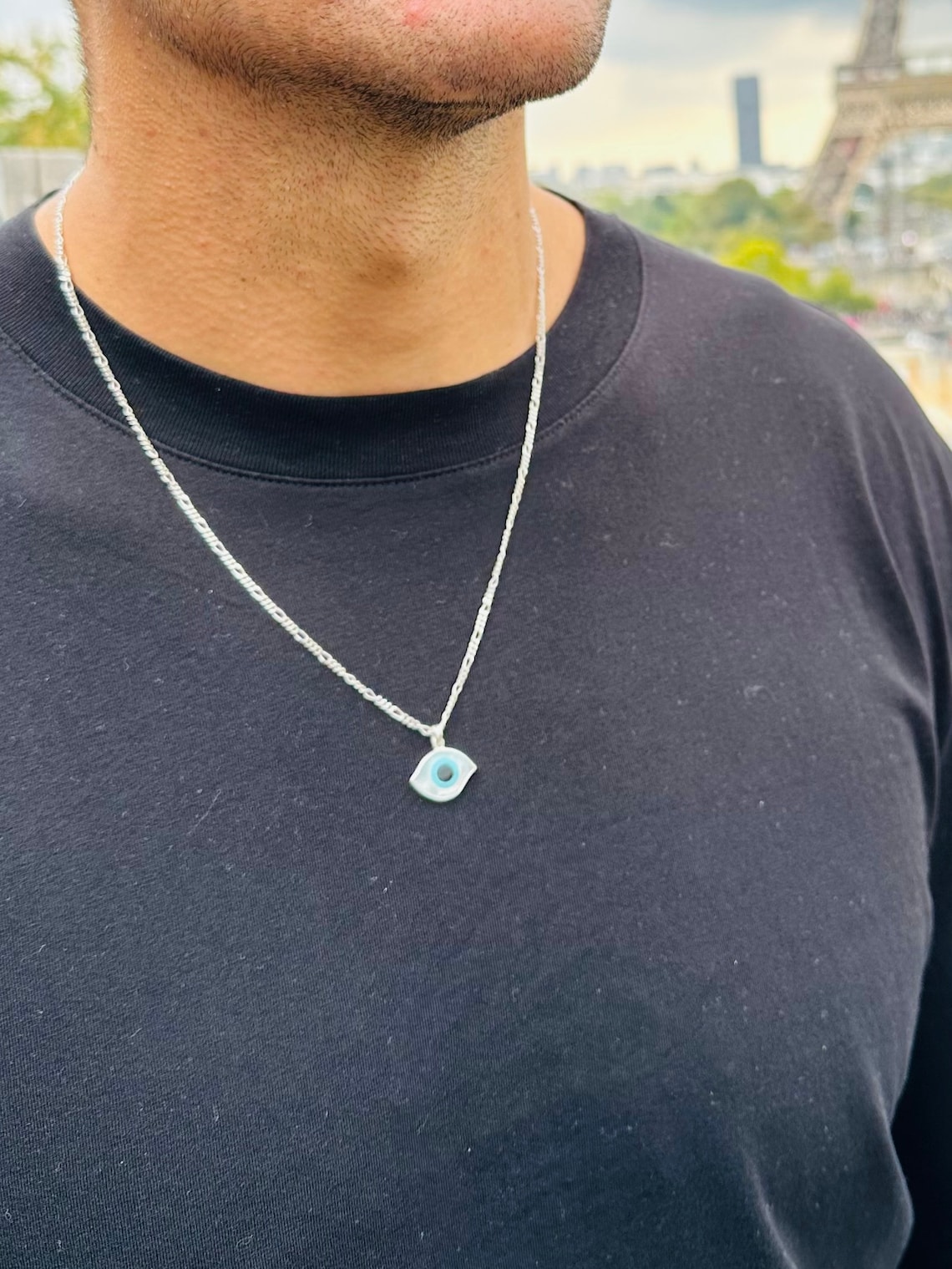 Mens Evil Eye Necklace Sterling Silver Mens Neckalce Evil - Etsy