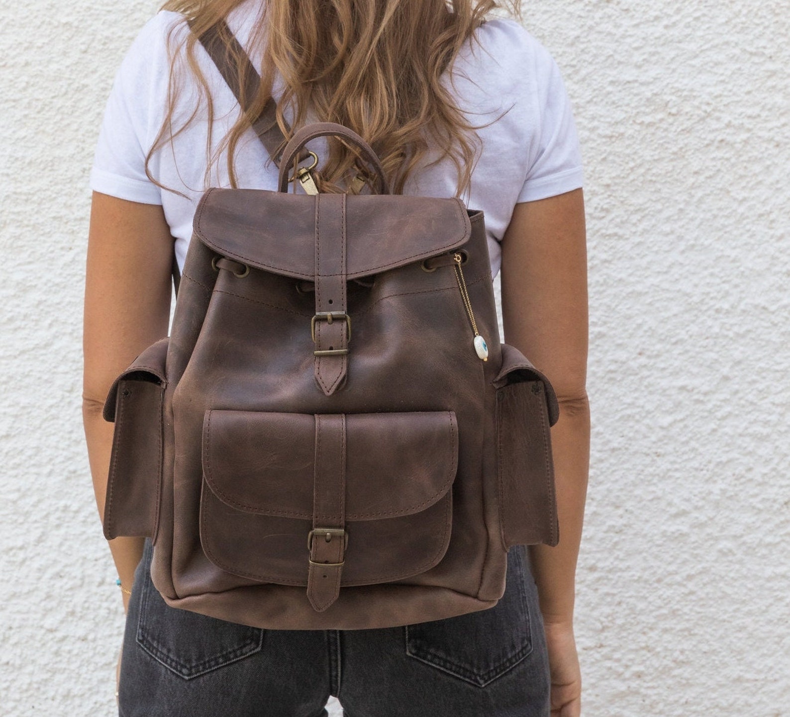 Women's Leather Backpack Brown Backpack Travel Bag Gift - Etsy