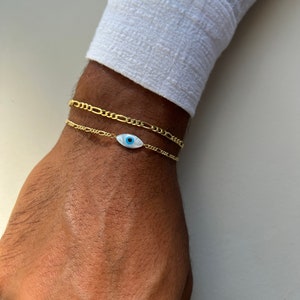 Men's Bracelets, Gold Chain Bracelet, Gold Evil Eye Bracelet, Evil Eye ...