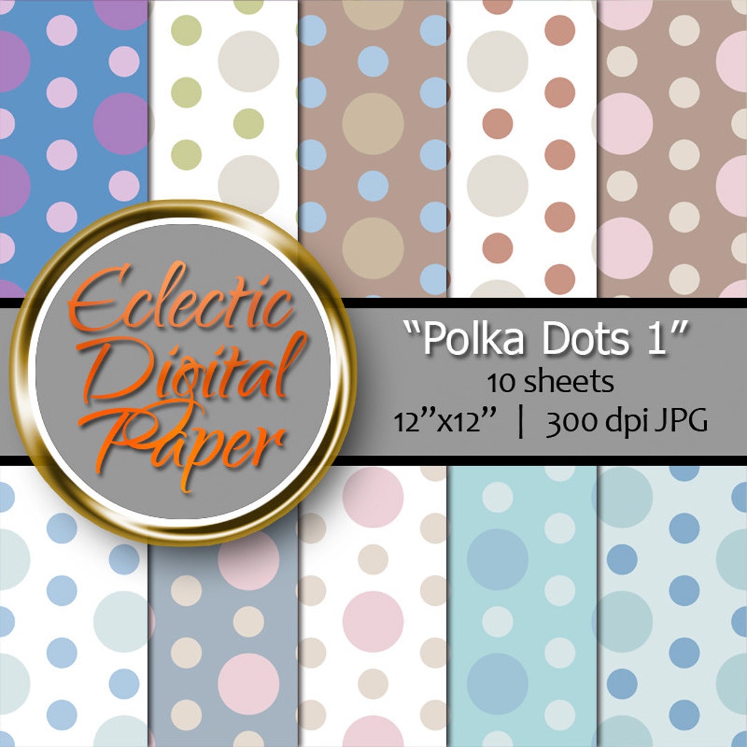 Digital Paper Polka Dots, Polka Dots 1, Paper Dots, Dotted Paper ...