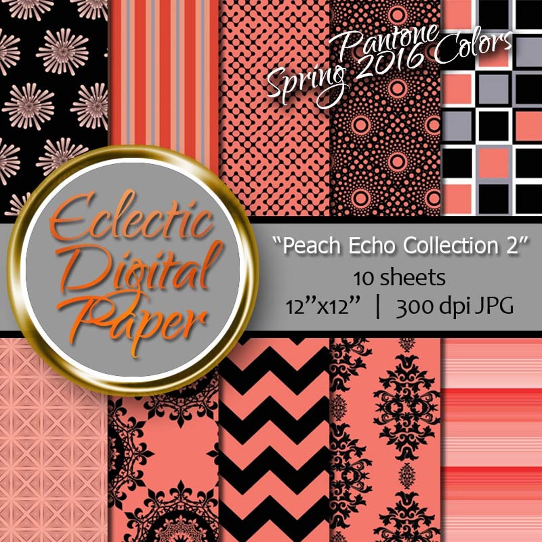 Digital Paper Peach Echo Collection 2 Peach Digital Paper - Etsy