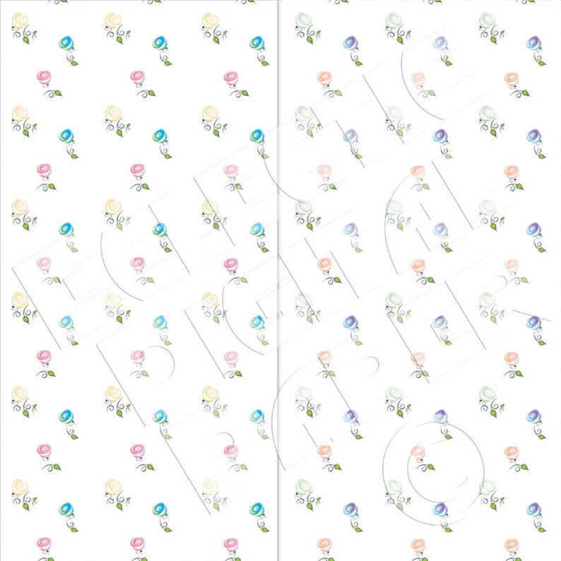 Digital Paper Garden Grows, Summer Colors Digital Paper, Floral Digital ...