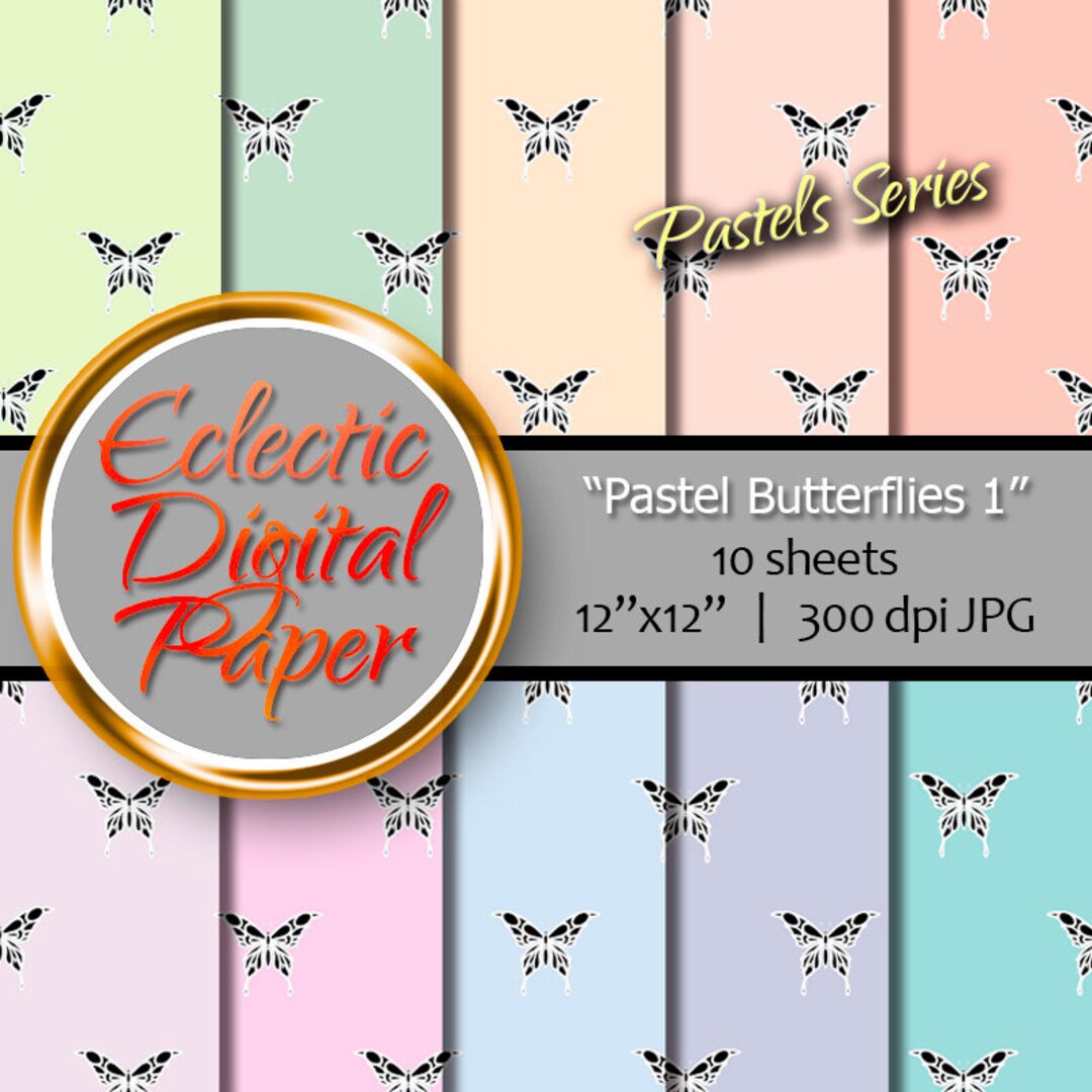 Digital Paper Butterflies, Digital Paper Pastels, Butterfly Digital ...