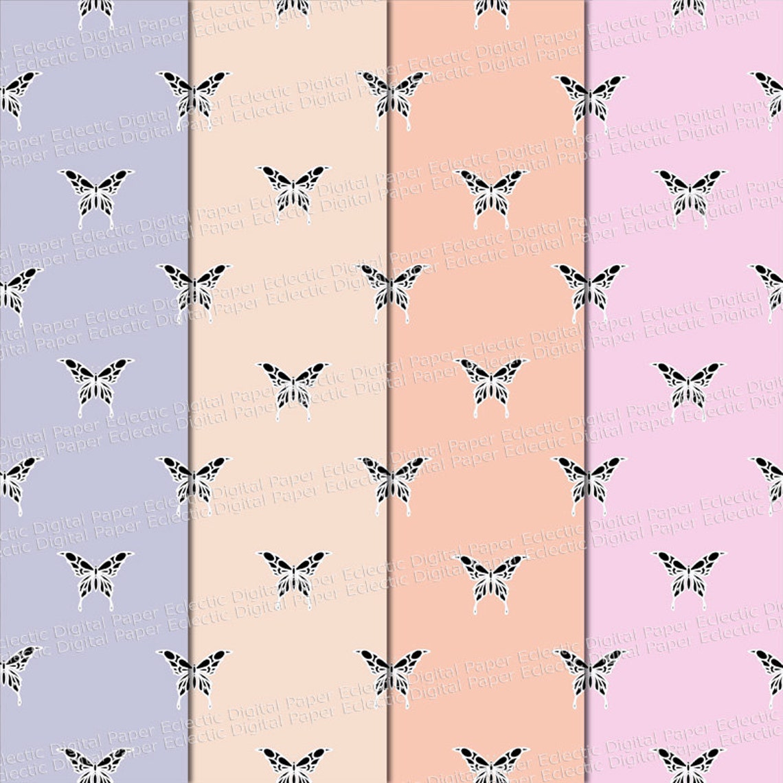Digital Paper Butterflies, Digital Paper Pastels, Butterfly Digital ...