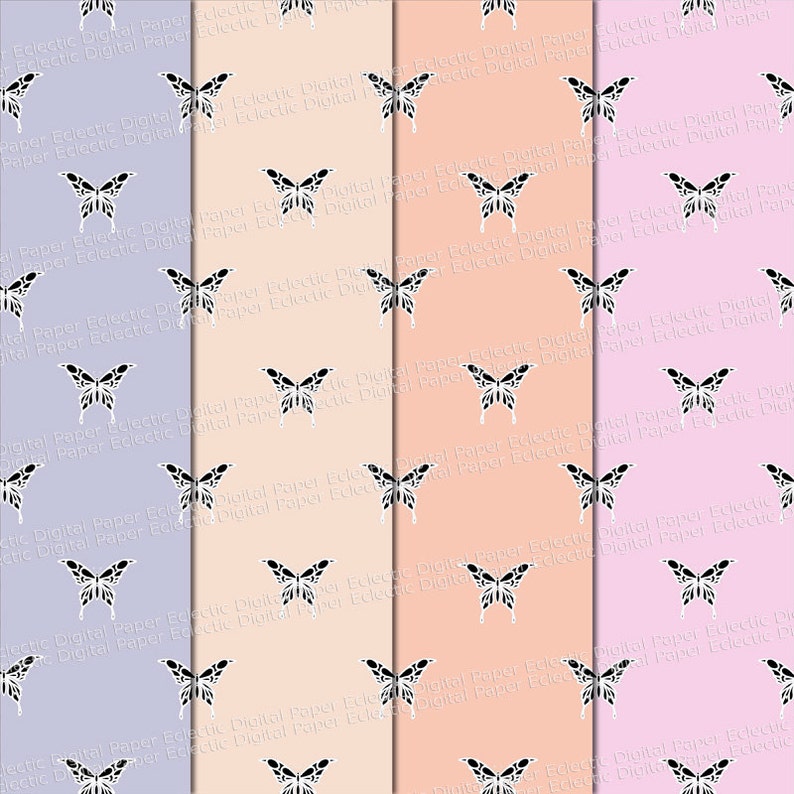 Digital Paper Butterflies, Digital Paper Pastels, Butterfly Digital ...