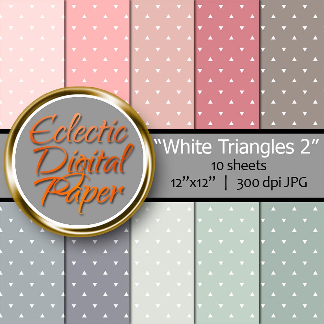 Digital Paper White Triangles 2, Tiny Triangles Paper, Small Triangles ...