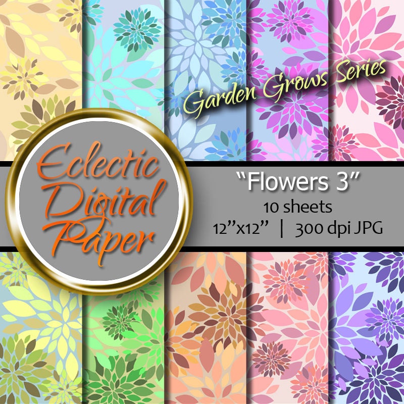 Papier numérique fleurs 1, numérique, papier Floral numérique, couleur ...