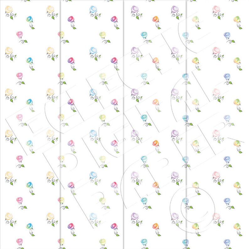 Digital Paper Garden Grows, Summer Colors Digital Paper, Floral Digital ...