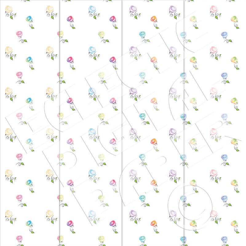 Digital Paper Garden Grows, Summer Colors Digital Paper, Floral Digital ...