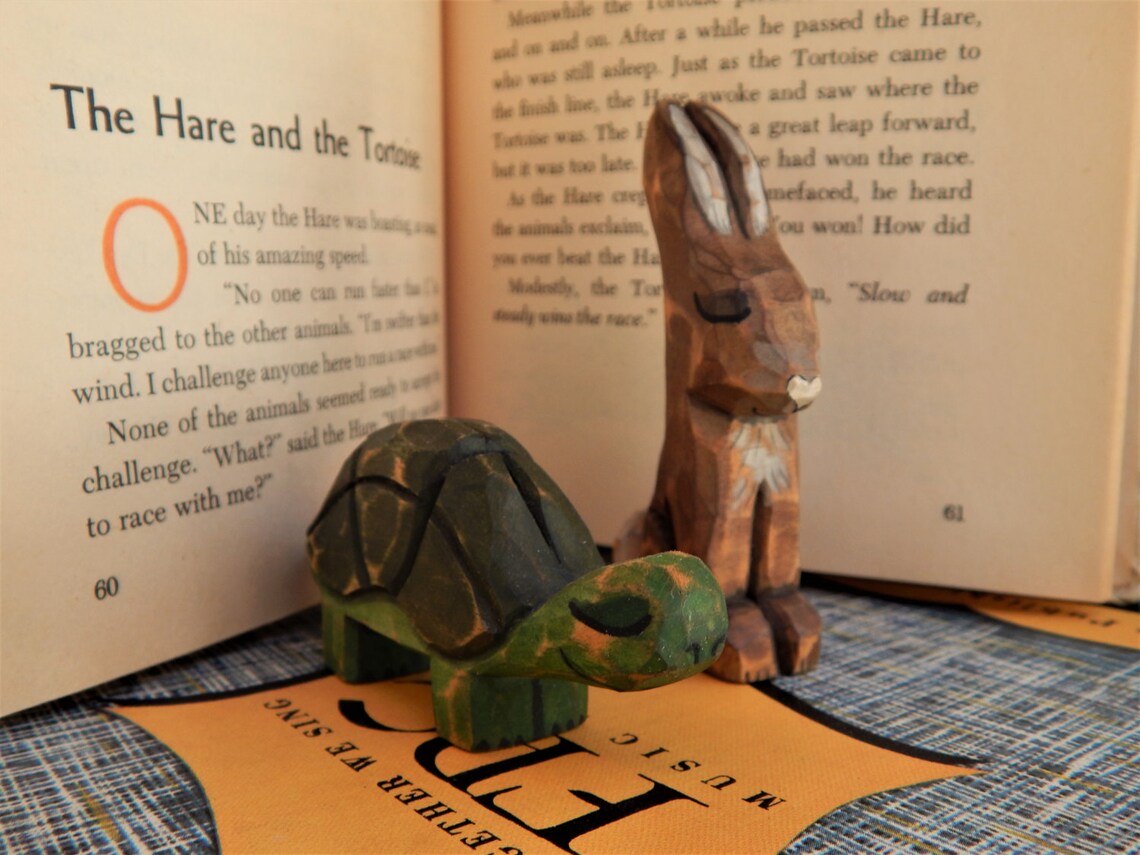 The Hare and the Tortoise Literary Characters - Etsy