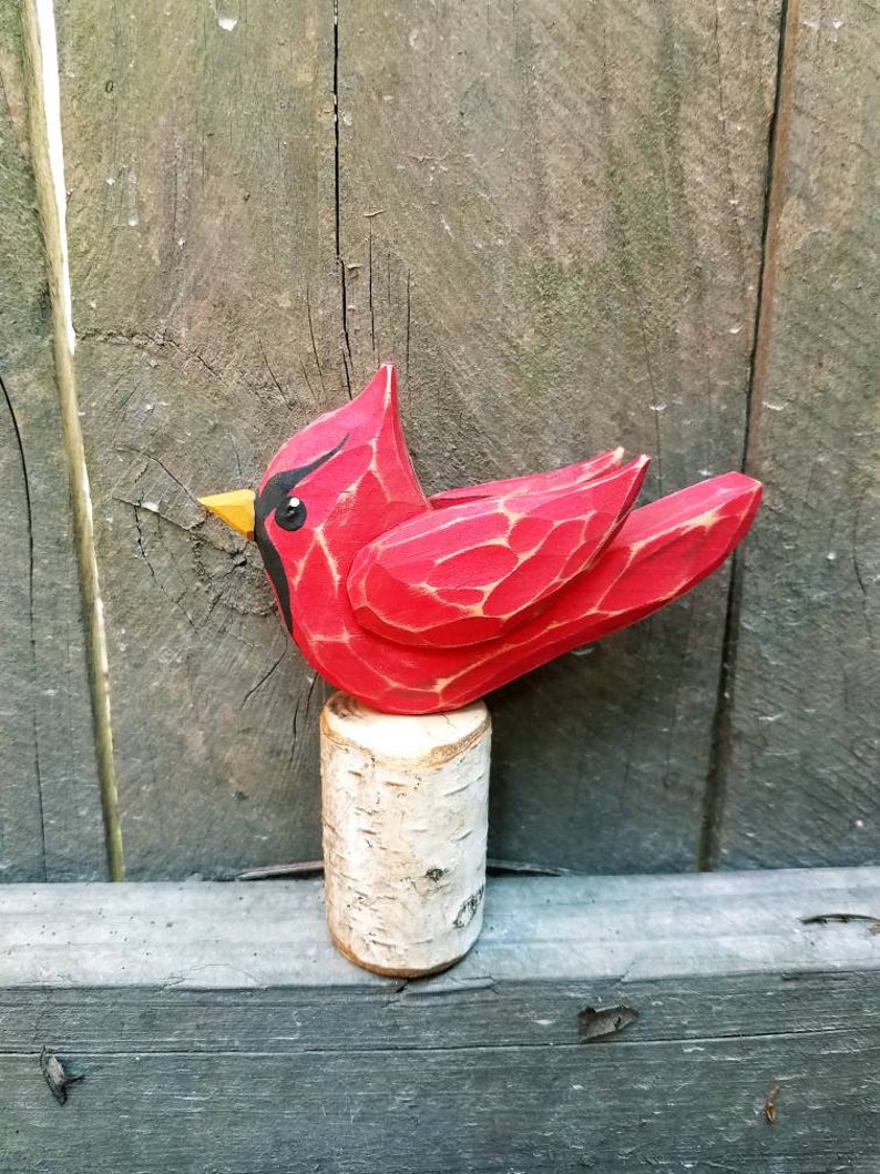 Bird Wood Carved cardinal - Etsy