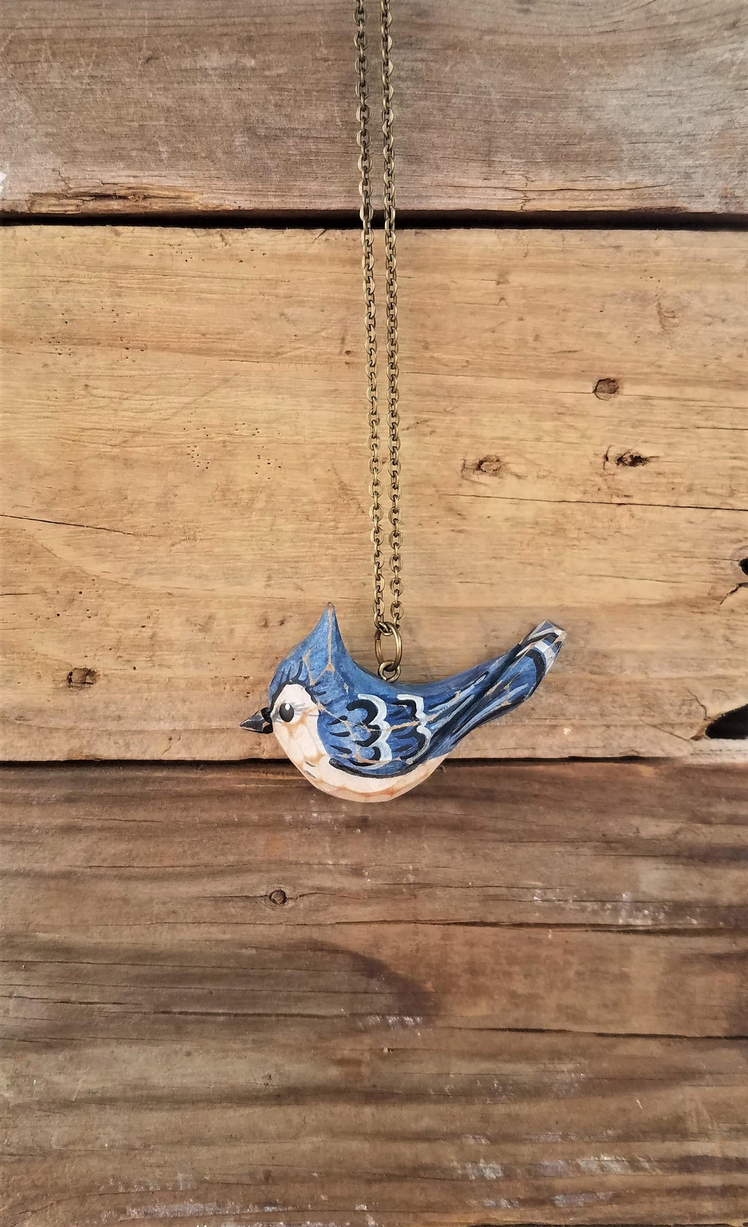 Blue Jay Necklace - Etsy