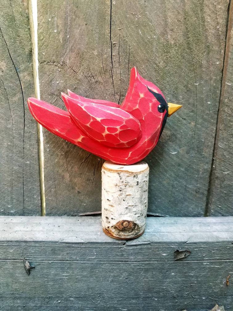 Bird Wood Carved cardinal - Etsy