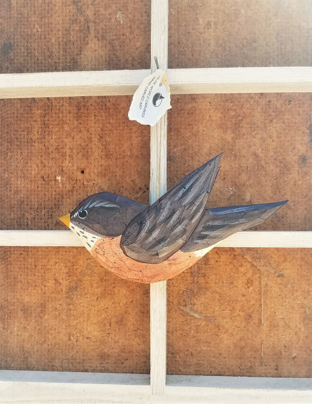 Hand Carved Bird Ornament ( Robin) - Etsy