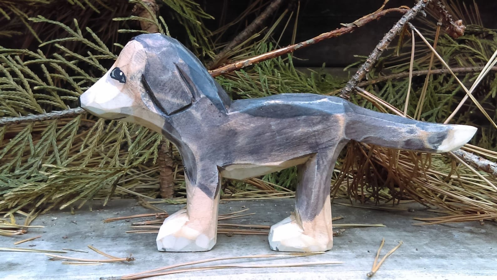 Hand Carved Wood Hound Dog - Rustic Forest Art (4 3/4 Inches) - Etsy