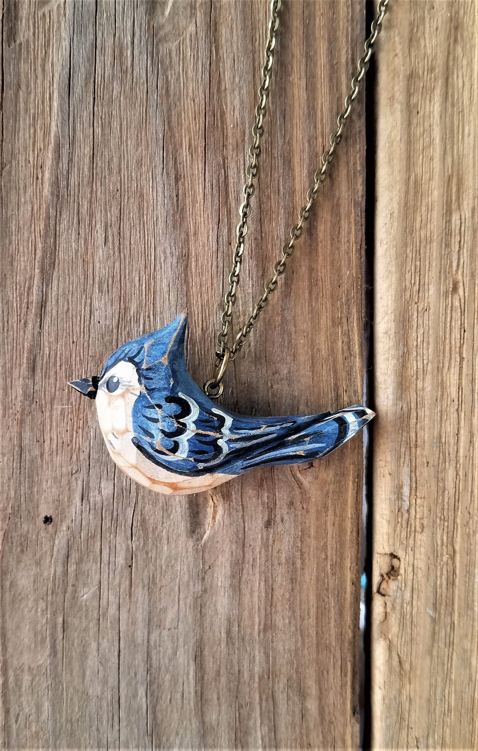 Blue Jay Necklace - Etsy UK