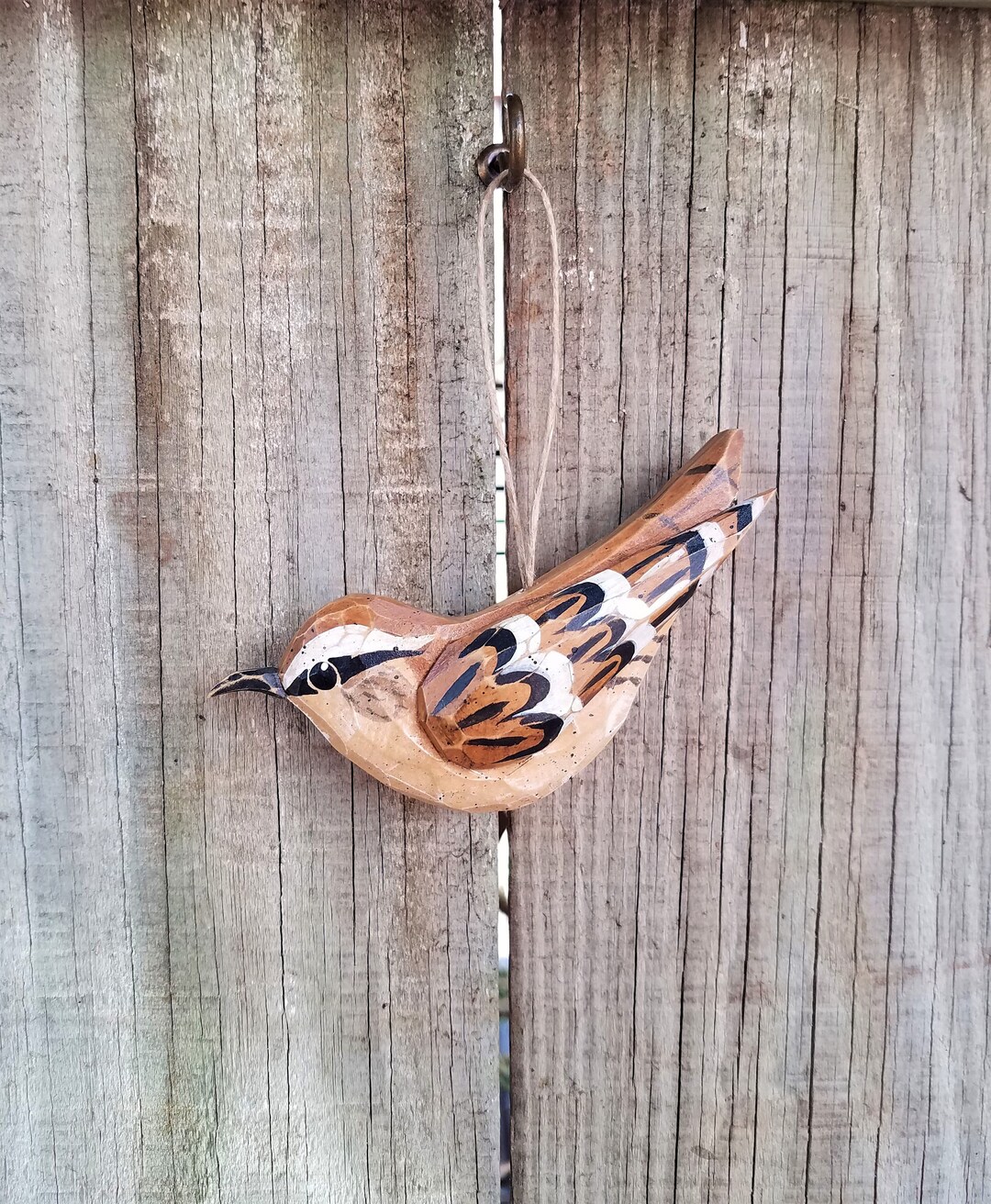 Hand Carved Carolina Wren Ornament - Etsy