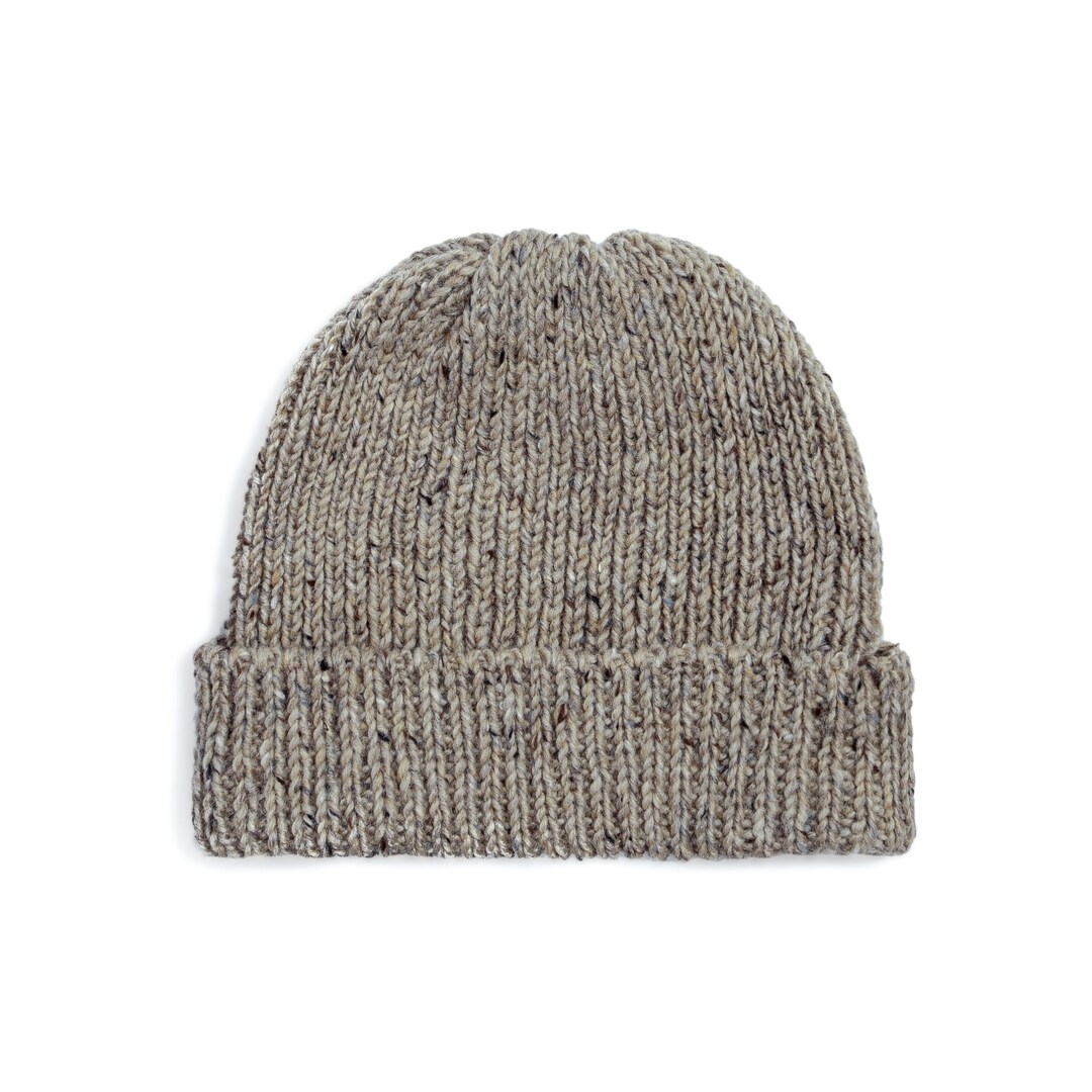 Irish Donegal Tweed Wool Knit Beanie | Aran Cream | Made in Ireland - Etsy