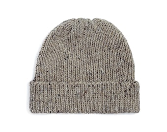Irish Donegal Tweed Wool Knit Beanie | Green | Made in Ireland - Etsy