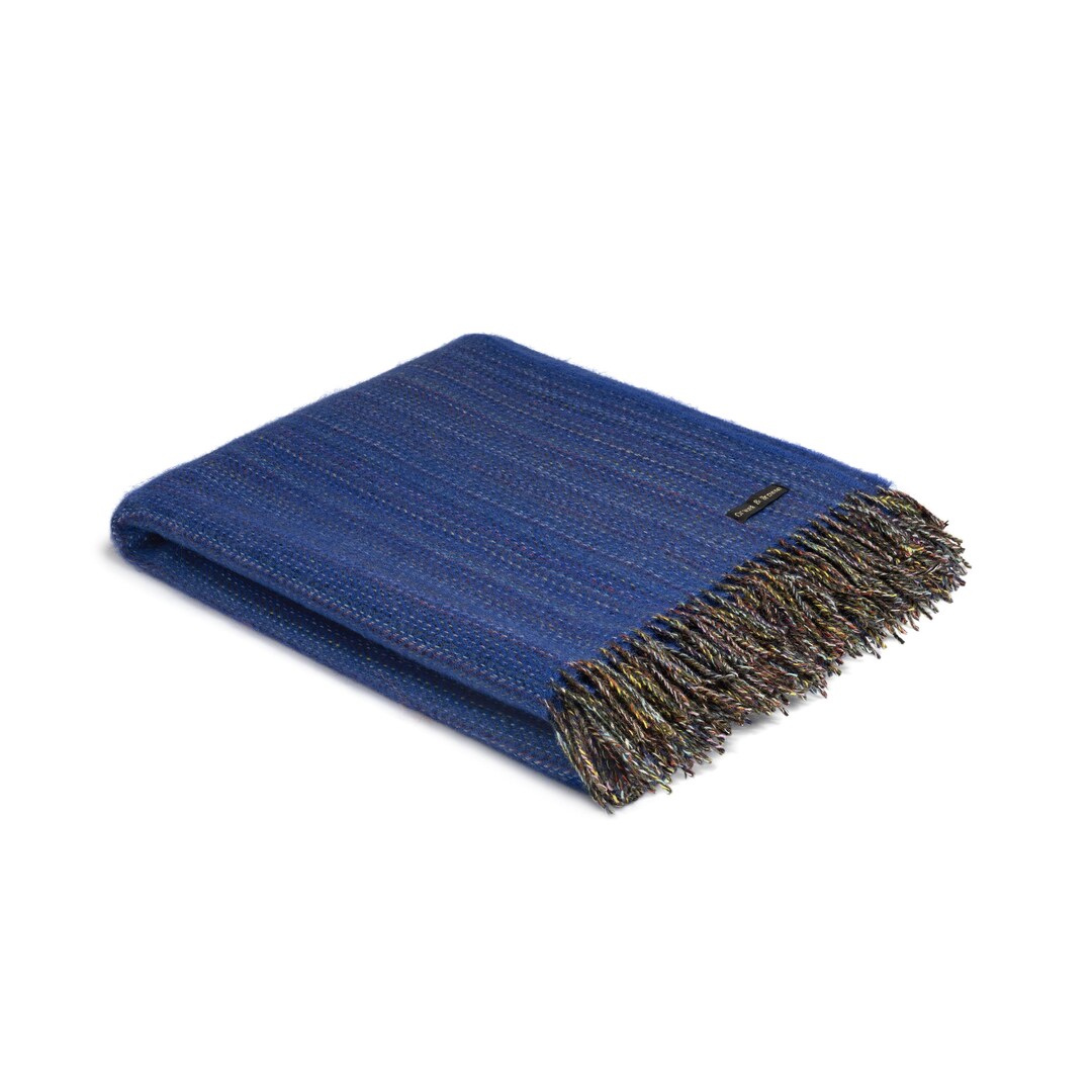 Irish 100% Donegal Tweed Wool Throw | Midnight Blue | Made in Ireland ...