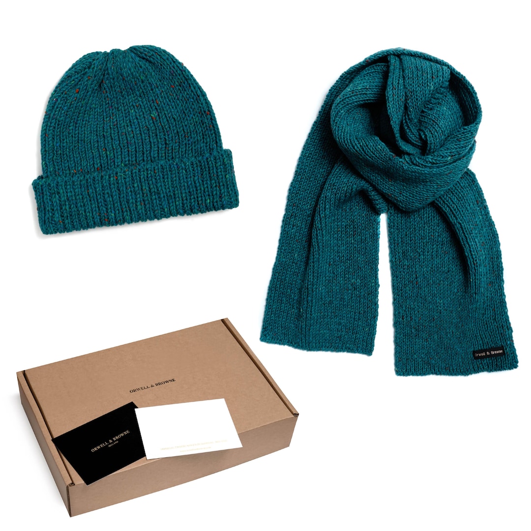 Irish Gift Box | Donegal Wool Knit Hat & Scarf | Made in Ireland ...