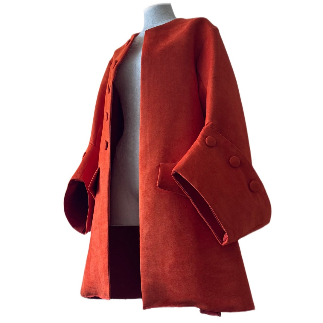 Pirate Coat Pirata TESORO Tropic Orange Suede Captains Sailing Jacket ...