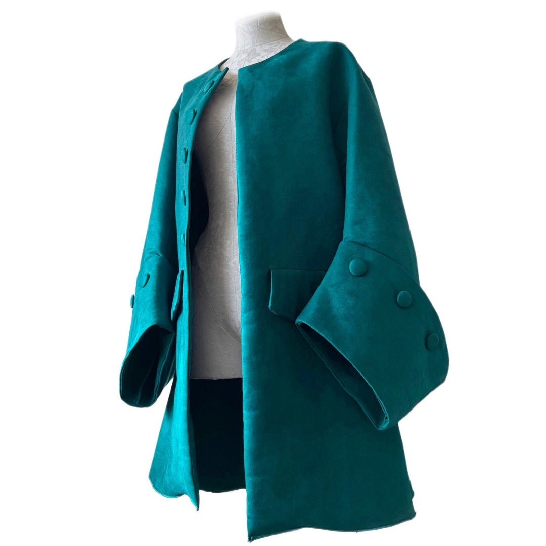 Pirate Coat Pirata TESORO Sea Foam Teal Suede Captain Sailing Jacket ...