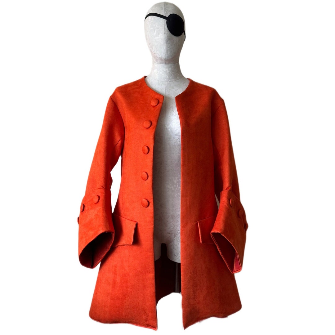 Pirate Coat Pirata TESORO Tropic Orange Suede Sailing Jacket Baroque ...
