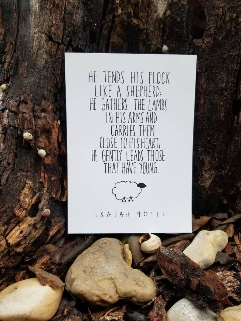 Isaiah 40:11, Christian Scripture, Bible Verse, Nursery Decor, Boy ...