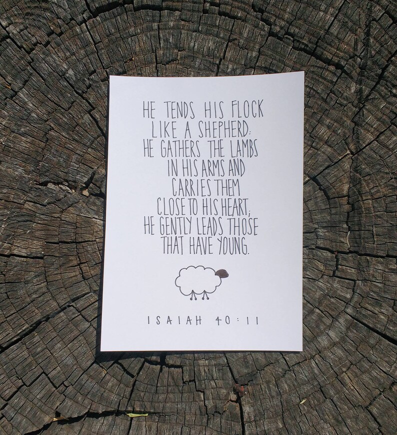 Isaiah 40:11, Christian Scripture, Bible Verse, Nursery Decor, Boy ...