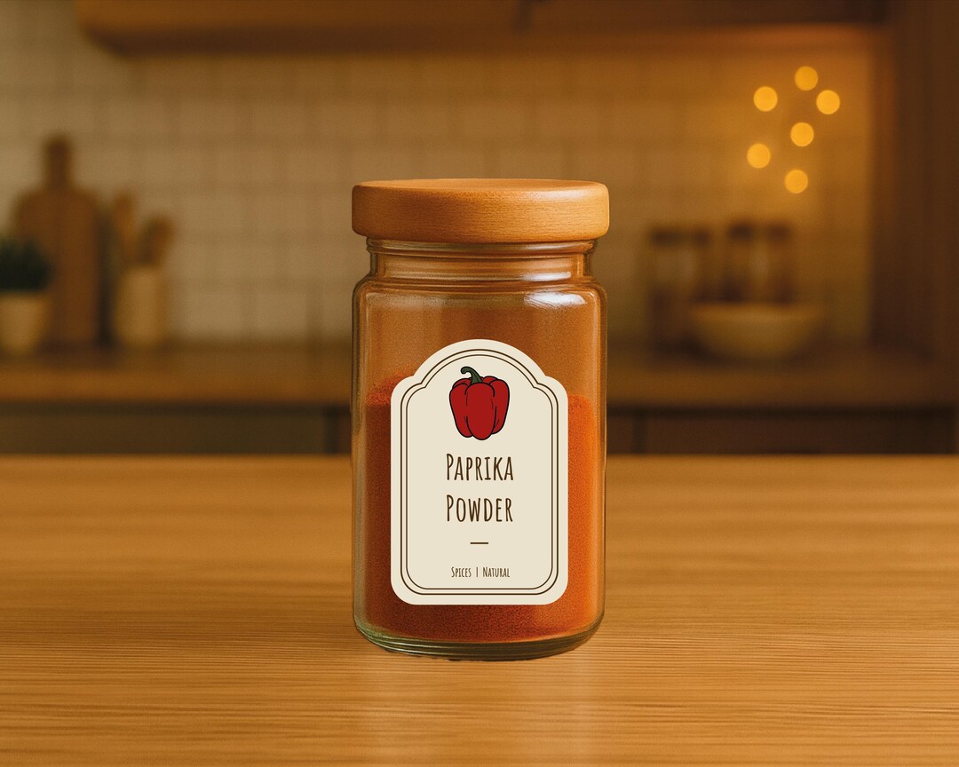 Printable Vintage Spice Labels Paprika Powder - Warm Vintage & Rustic ...