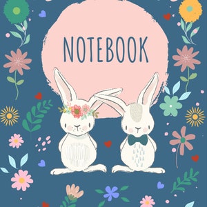 Printable A5 Bunny Notebook PNG - Etsy
