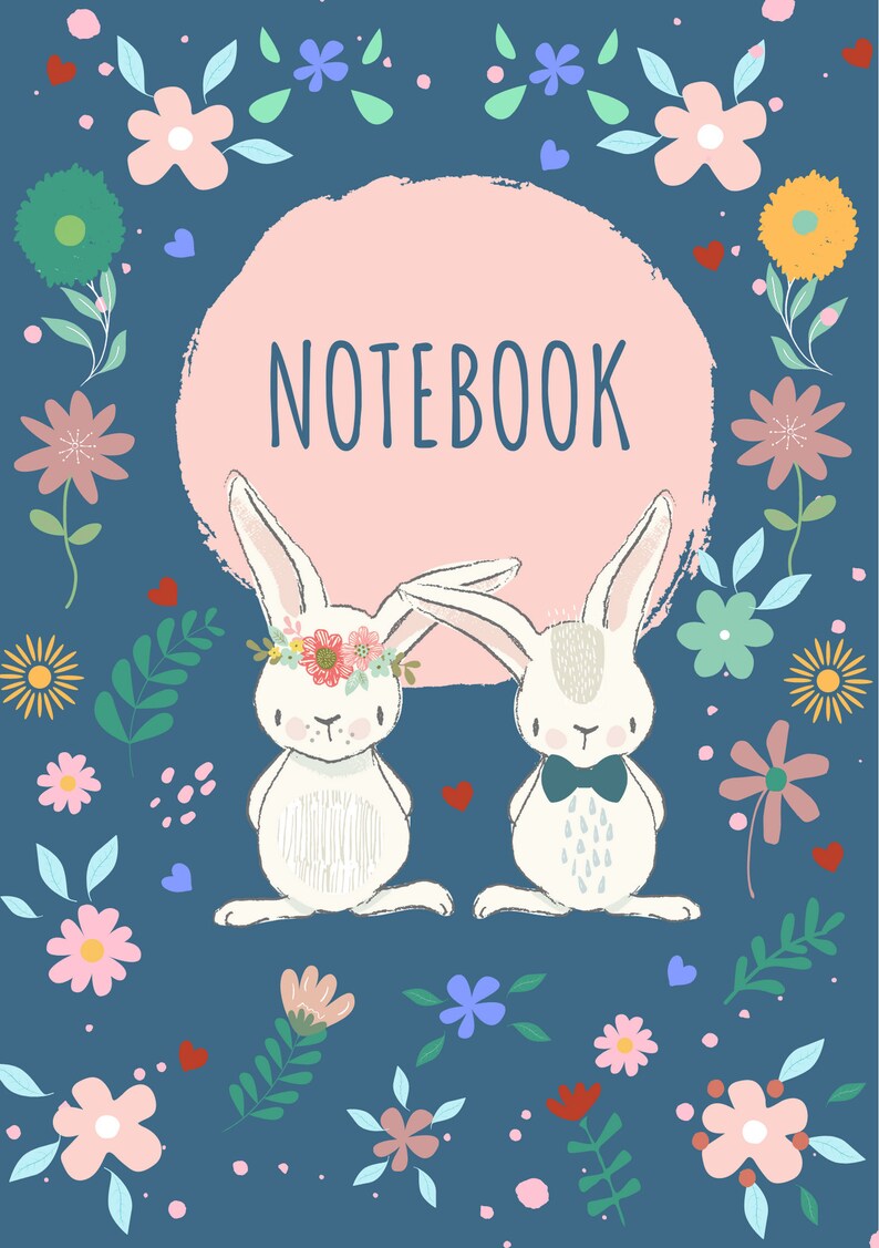 Printable A5 Bunny Notebook PNG - Etsy