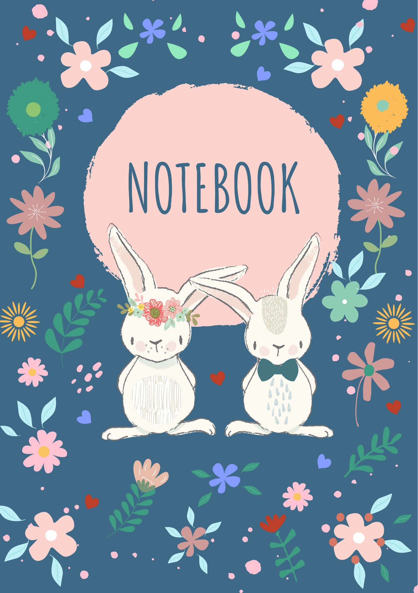 Printable A5 Bunny Notebook PNG - Etsy