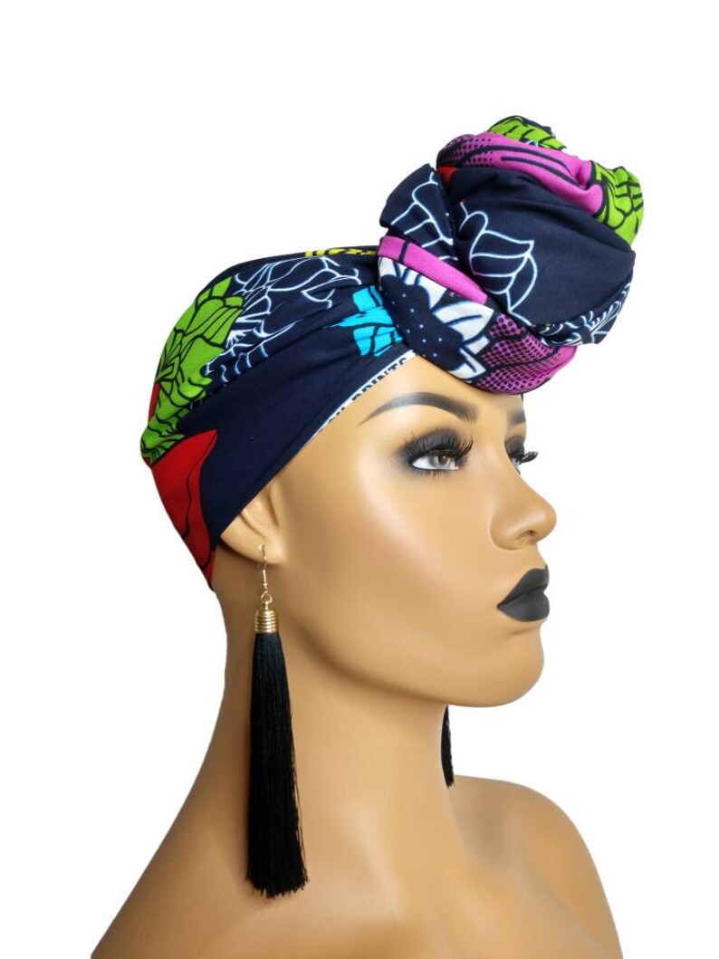 African Head Wraps for Women in Pinkneon Navy Blue Red - Etsy