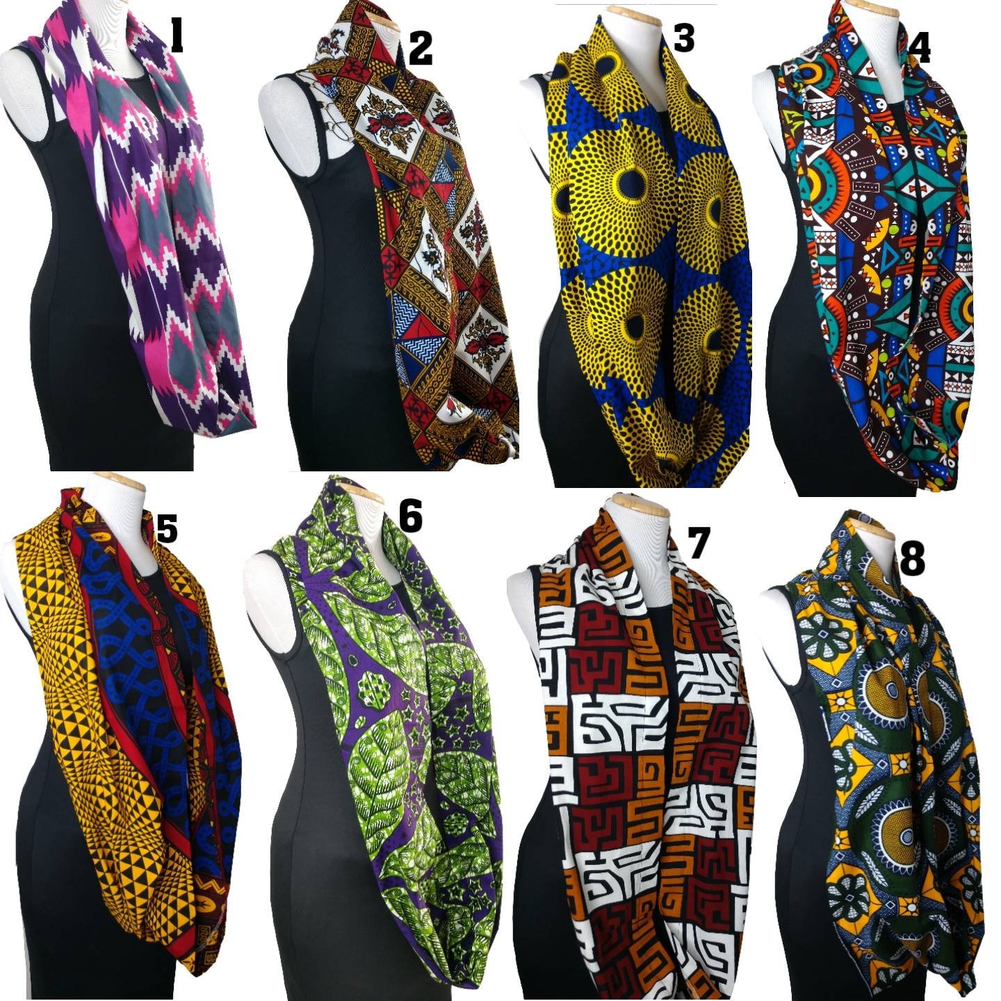 African Print Infinity Scarf Unisex Ankara Scarf for Winter - Etsy