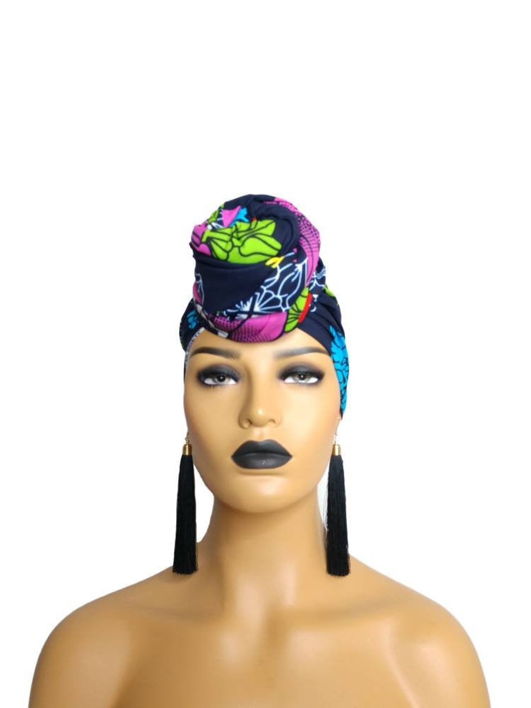 African Head Wraps for Women in Pink,neon, Navy Blue, Red, White ...