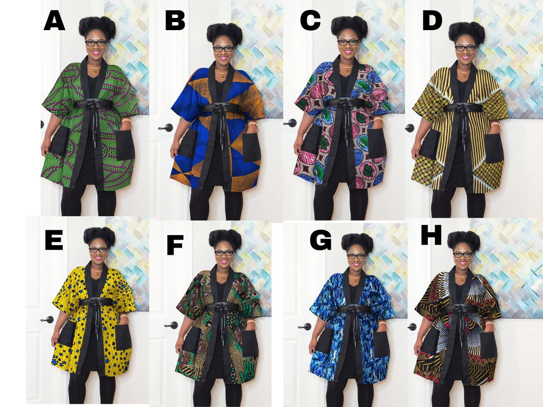 African Print Kimono Jacket for Women | Ankara Top Plus Size Clothing ...